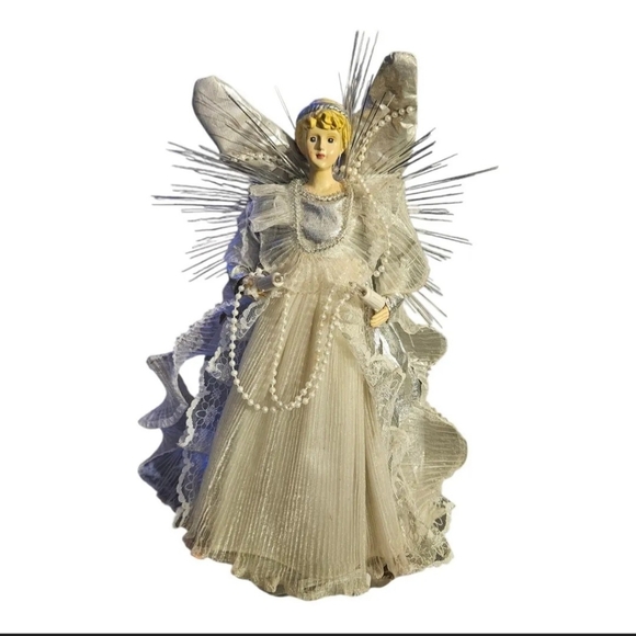 Vintage | Holiday | Vintage 2 Lighted Angel Christmas Tree Topper White ...